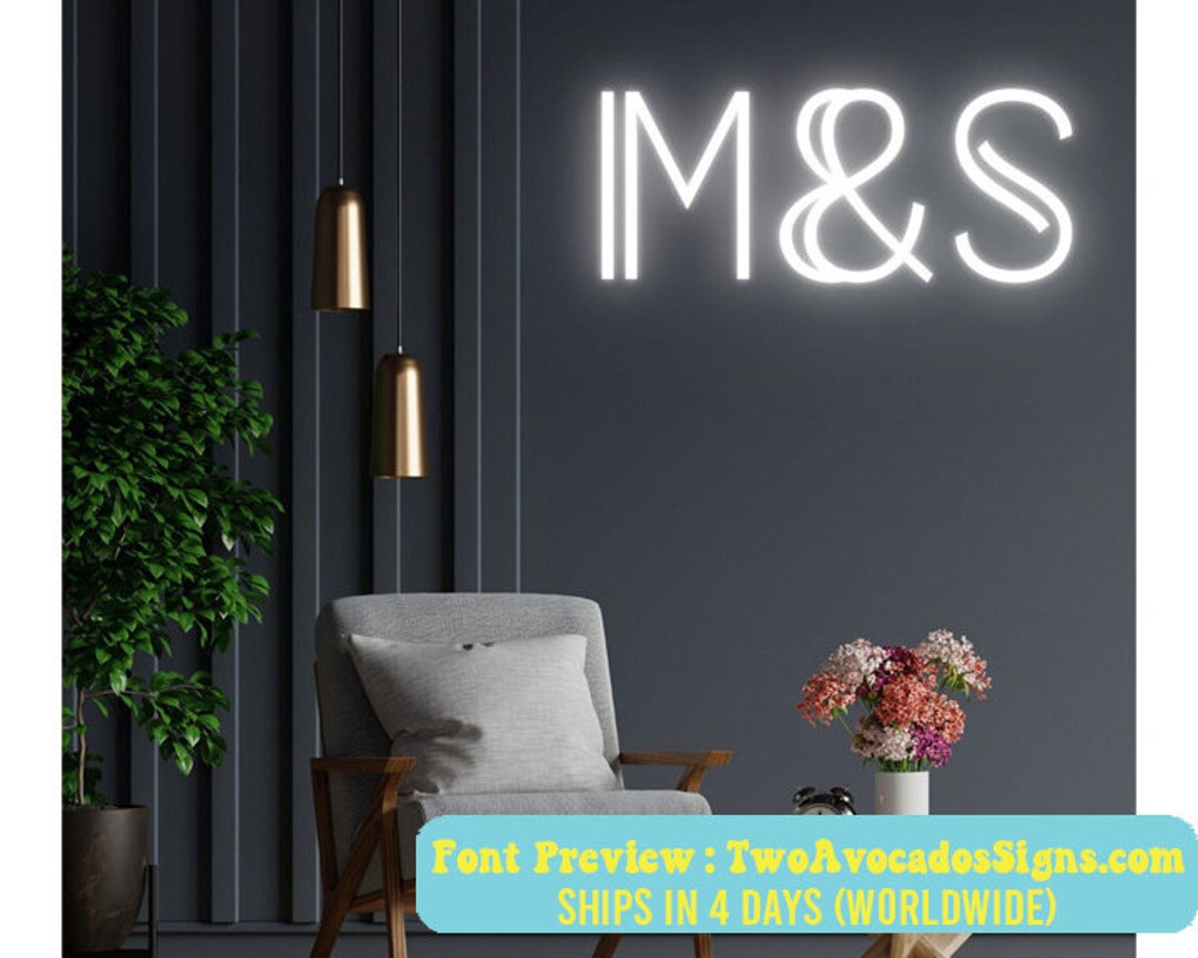 Initials Wedding Neon Sign, Custom Neon, Initials Neon Sign, Wedding ...