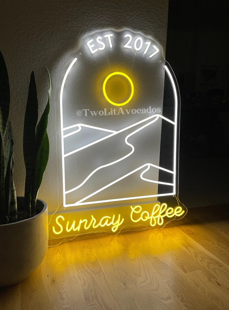 Logo Custom Neon Sign Business Neon Sign Neon Logo Coffee - Etsy