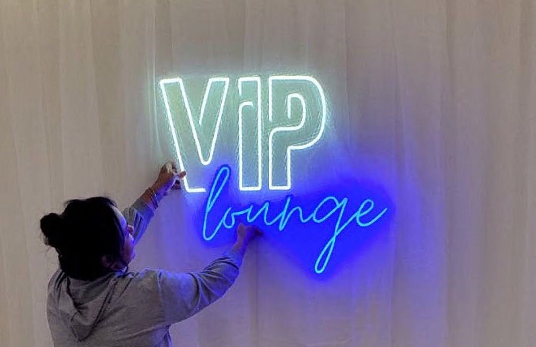 VIP Lounge Neon Sign, Club Neon Sign, Bar Neon Sign, Customizable Neon ...