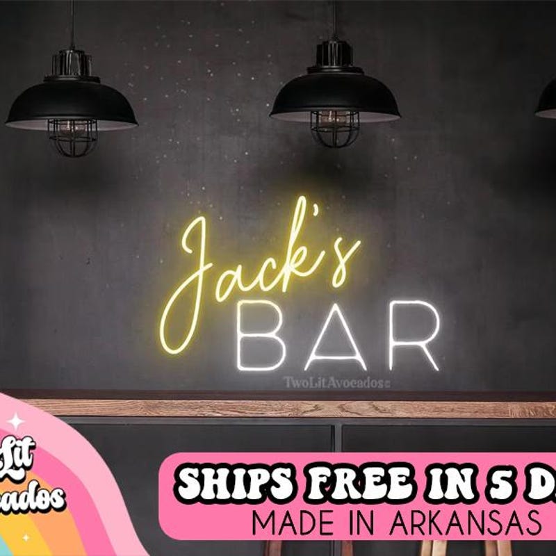 Neon Bar Sign - Etsy