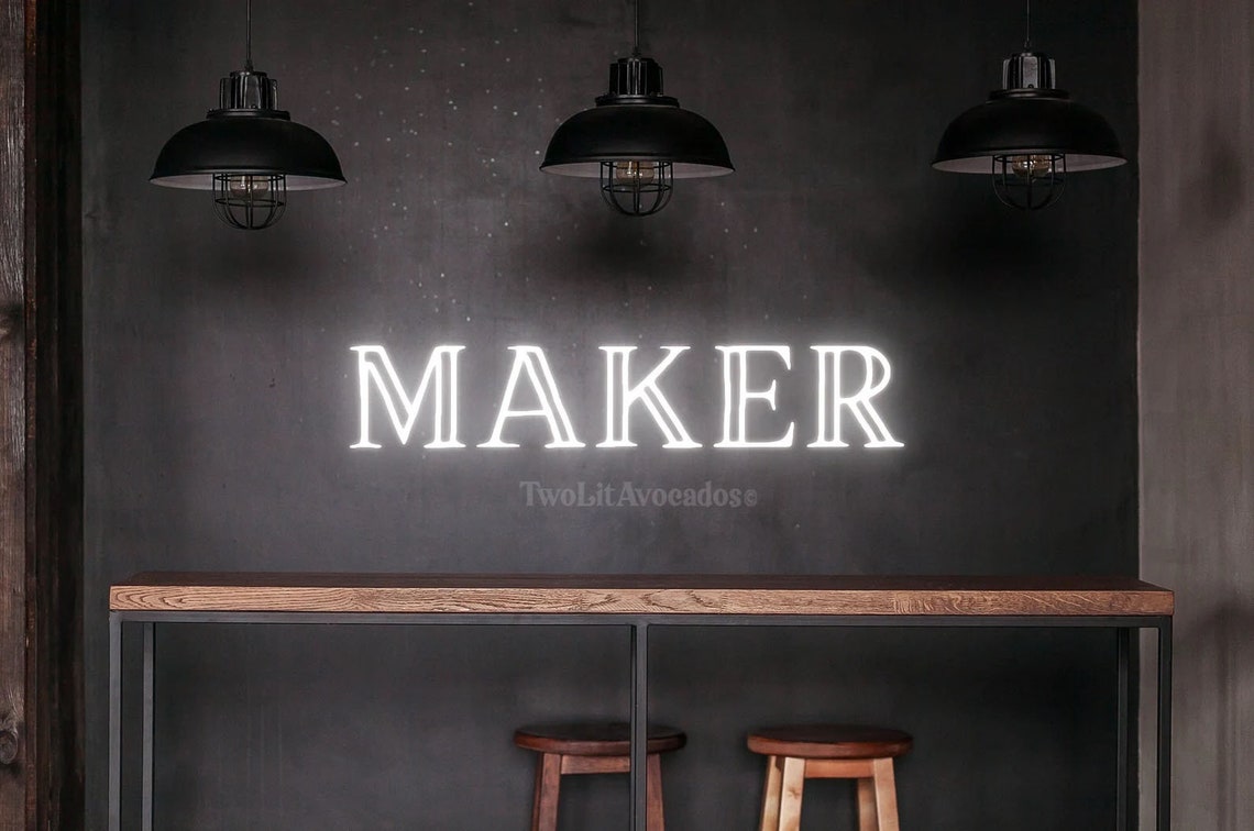 Maker Neon Sign Handmade Neon Sign Custom Neon Sign - Etsy