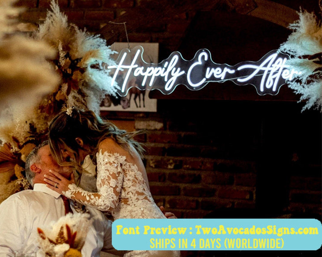 Happily Ever After Wedding Neon Sign, Boho Wedding Neon Sign, Wedding ...