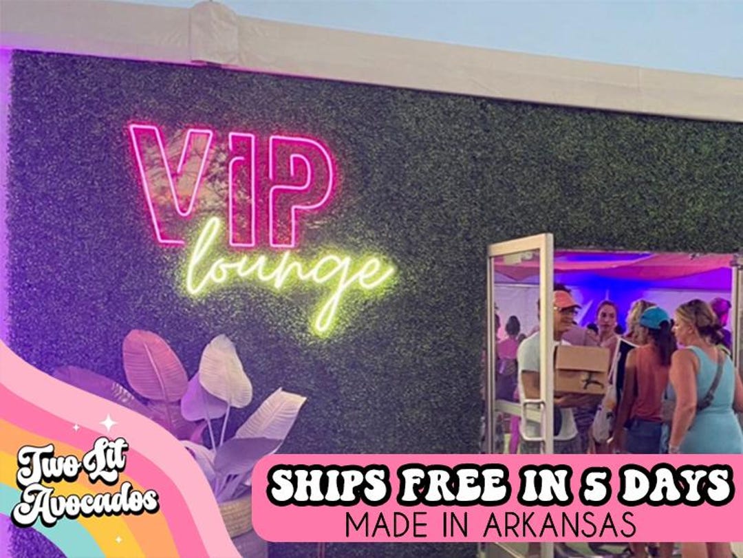 VIP Lounge Neon Sign, Club Neon Sign, Bar Neon Sign, Customizable Neon ...