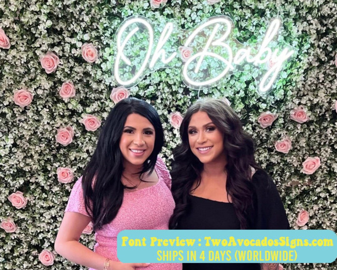 Oh Baby Neon Sign, Baby Shower Neon Sign, Neon Baby Shower Backdrop ...