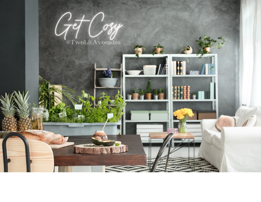Get Cozy Neon Sign, Custom Neon Sign, Logo Neon Sign, Boutique Neon ...