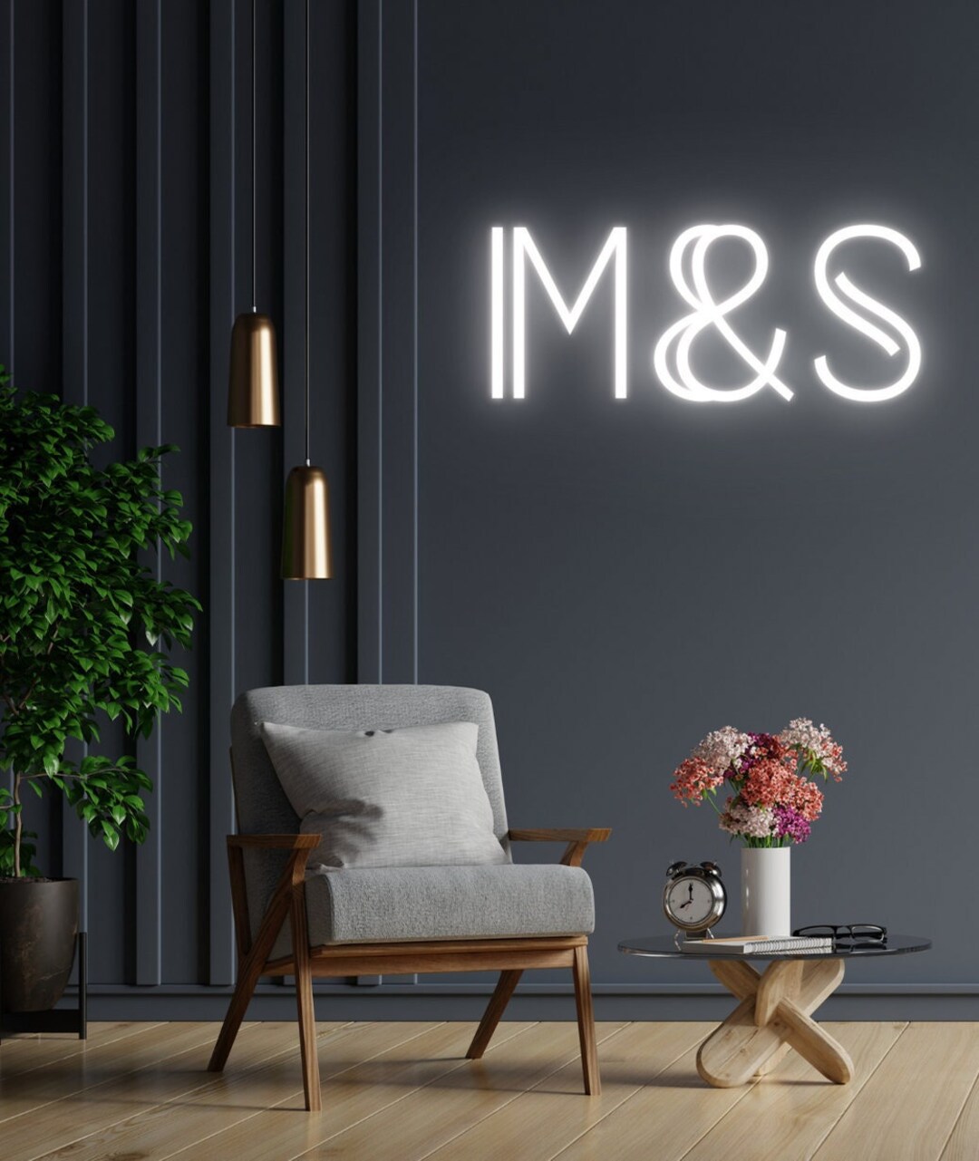 Initials Wedding Neon Sign Custom Neon Initials Neon Sign - Etsy