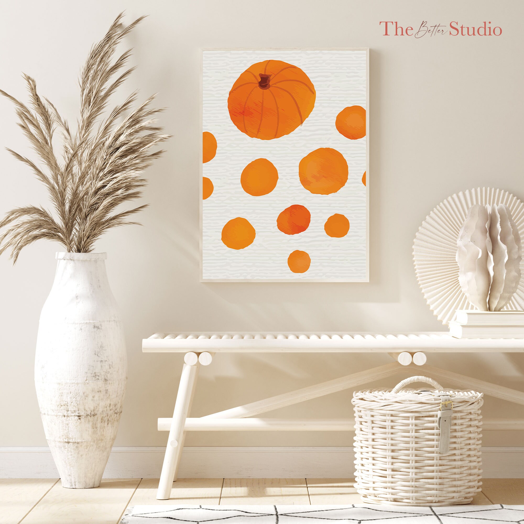 Pumpkins Poster, Watercolor Painting, Pumpkin Print, Fall Wall Art ...