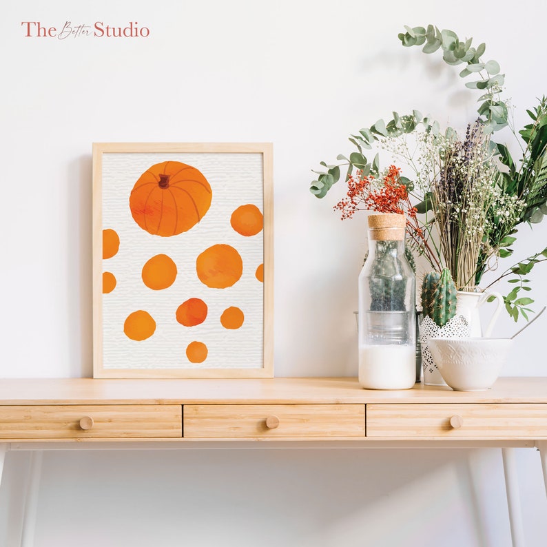 Pumpkins Poster, Watercolor Painting, Pumpkin Print, Fall Wall Art ...