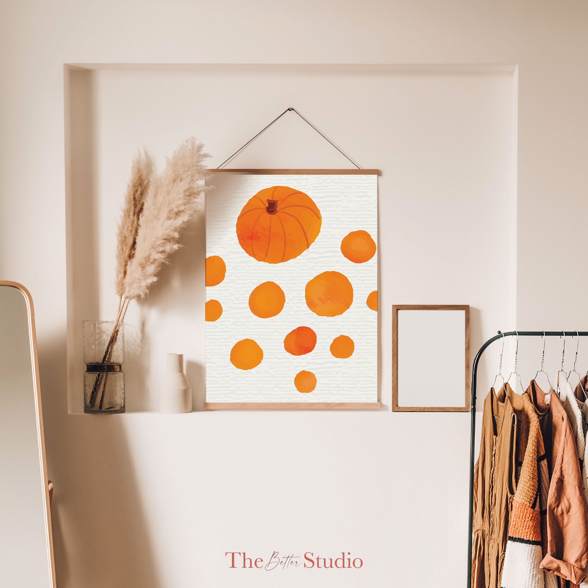 Pumpkins Poster, Watercolor Painting, Pumpkin Print, Fall Wall Art ...