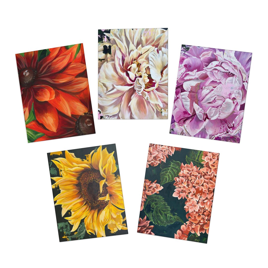 Multi-design Greeting Cards (5-pack) - Laura Mrazik Artwork - Etsy