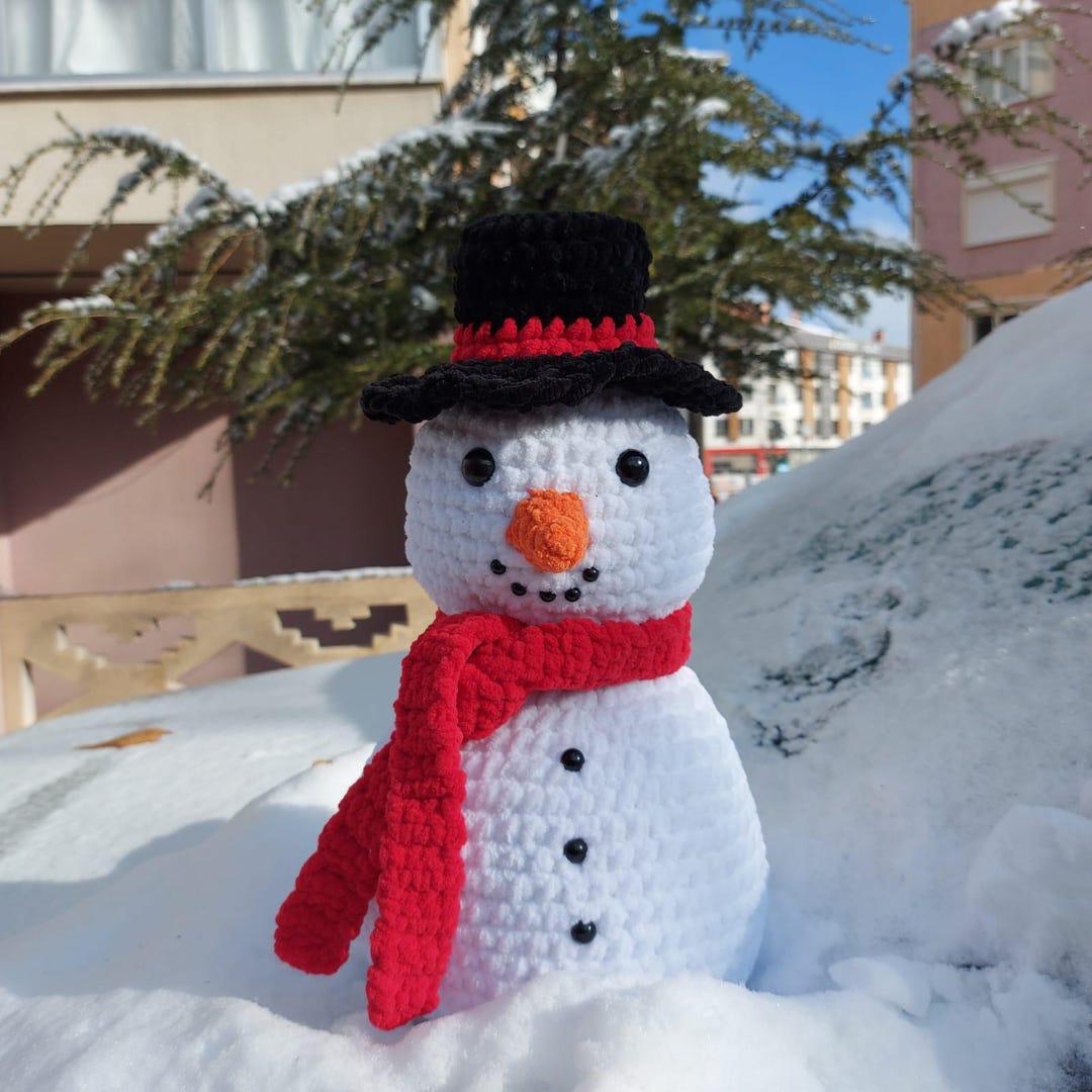 Crochet Snowman Plush Pattern: Velvet Amigurumi With Scarf (PDF Pattern ...