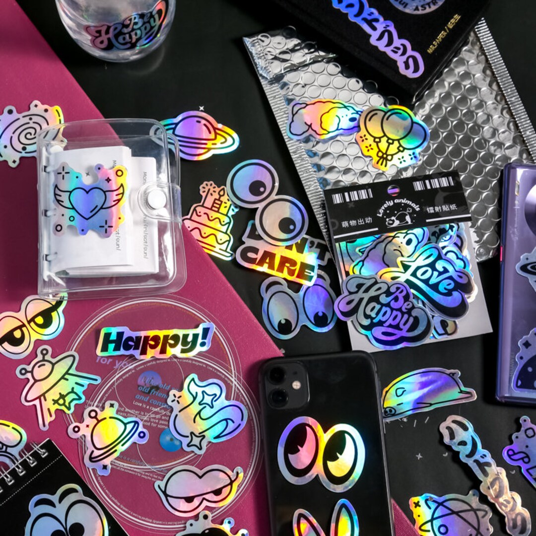 NEW Holographic Sticker Package Silver Rainbow Stickers - Etsy