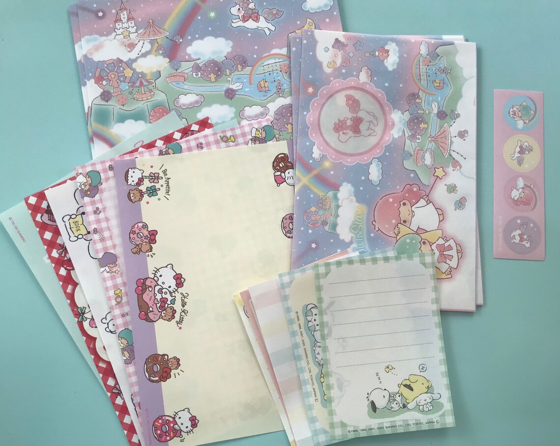 Sanrio Letter Set envelops paper memos and stickers | Etsy