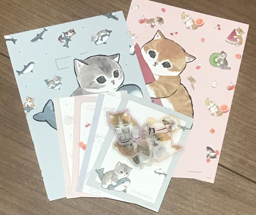 Sharks and Watermelon Mofusand Memo Set Large Memos Small - Etsy