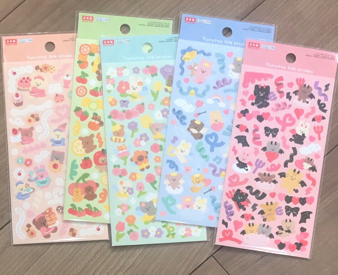 Yurutto Life Sticker Japanese Sticker Sheets Colorful - Etsy