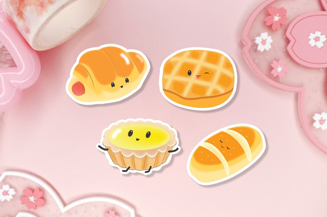 Asian Style Bun Pastry Sticker / Paper Vinyl Sticker / Laptop Sticker ...