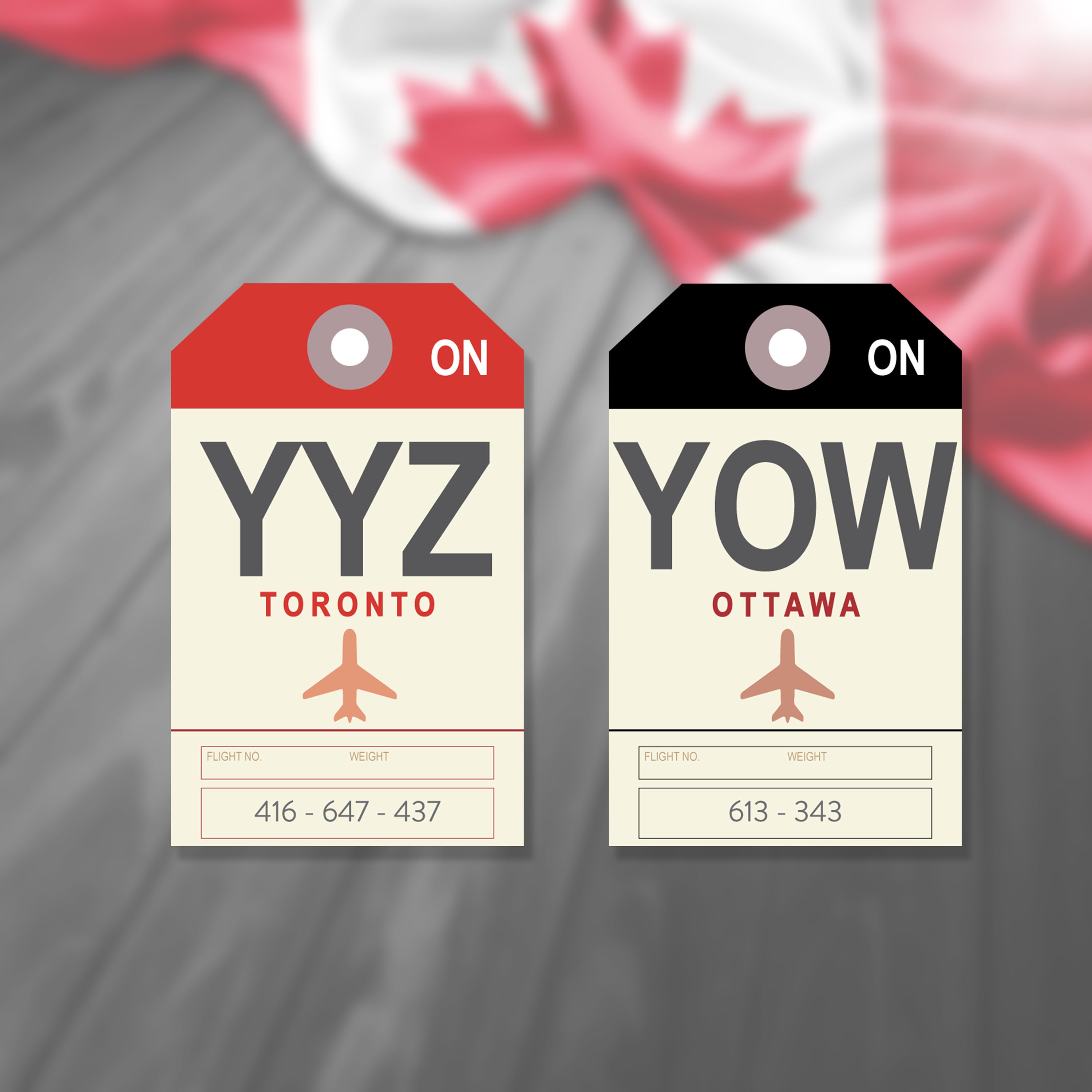 Canada/Canadian Airplane Airline Ticket Tag Stickers / Paper | Etsy