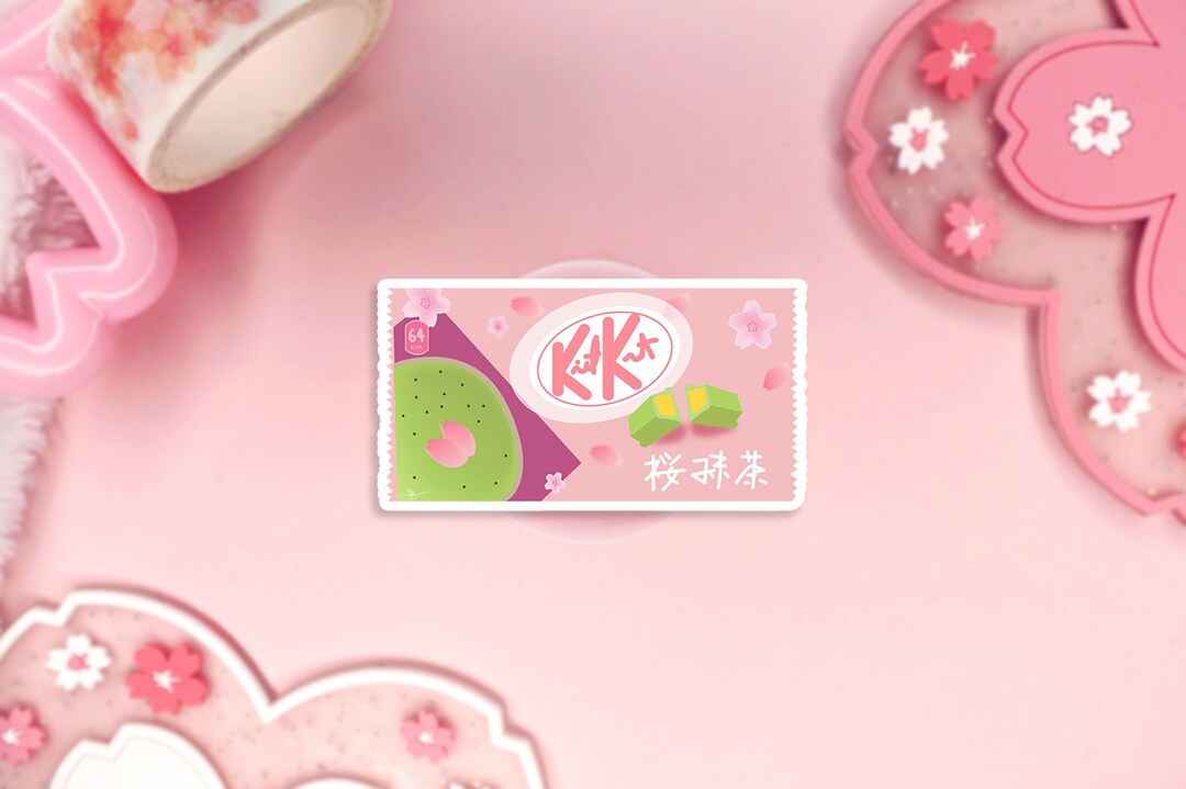Japanese Cherry Blossom Chocolate Candy Sticker / Paper Vinyl Sticker ...