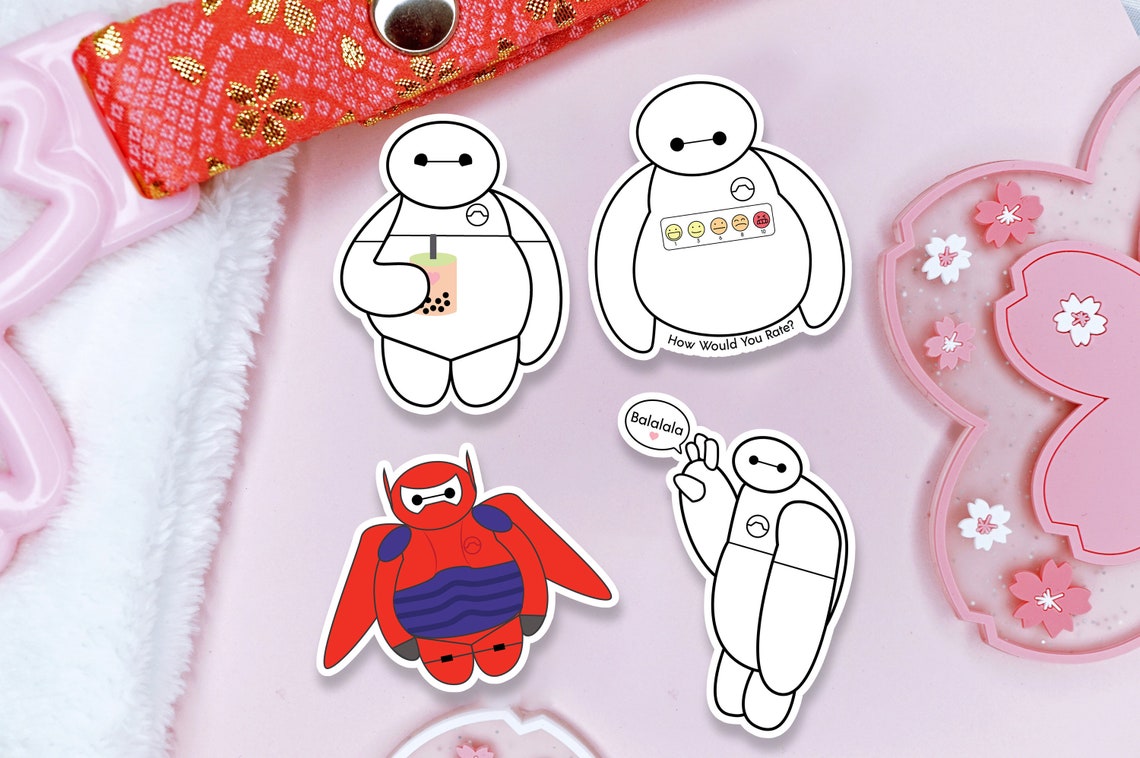 Baymax Stickers / Paper Vinyl Sticker / Laptop Sticker / Cute - Etsy