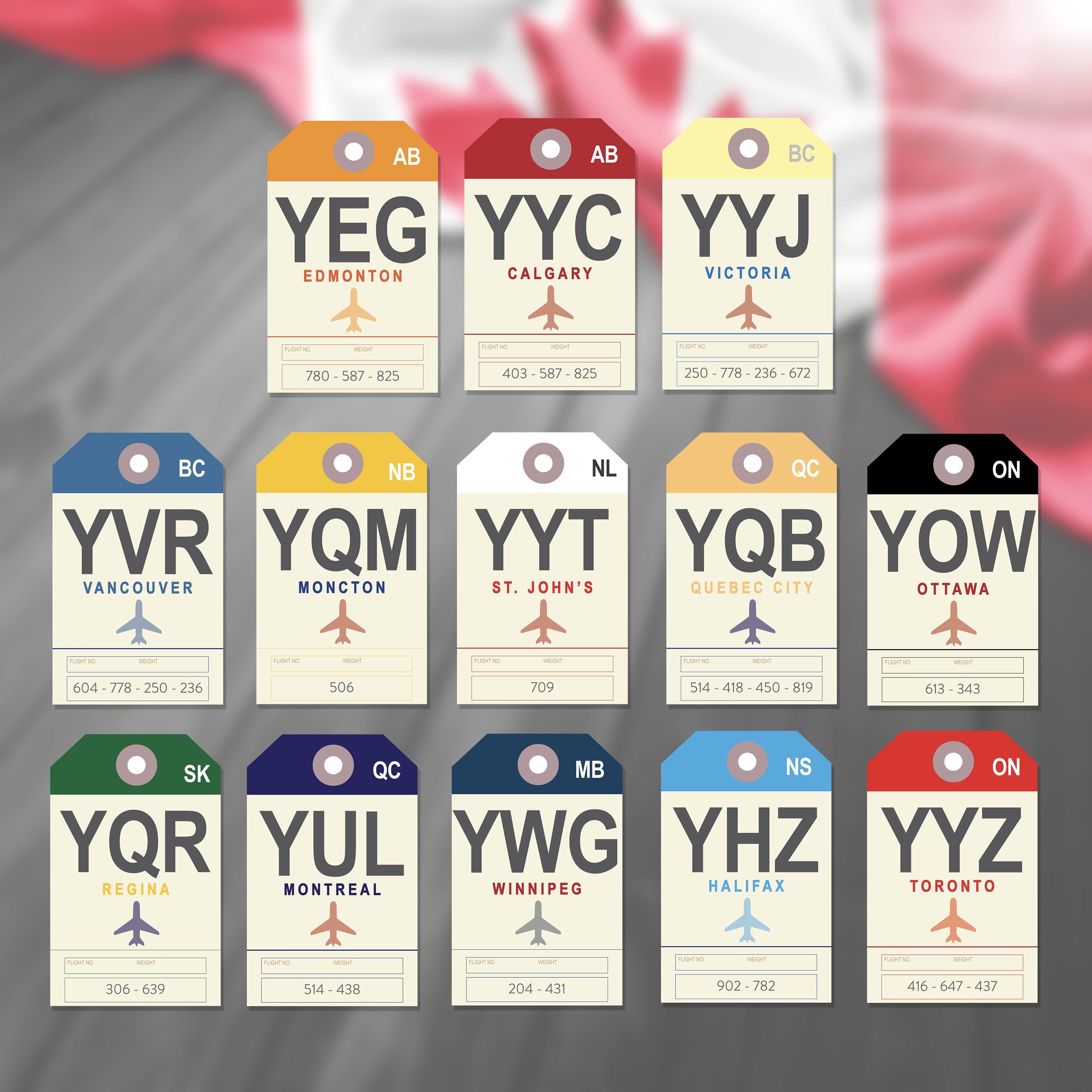 Canada/Canadian Airplane Airline Ticket Tag Stickers / Paper | Etsy