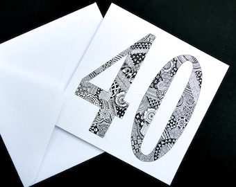 40th Birthday Card 'the Big Four Oh' / Happy 40th Birthday / Fortieth ...