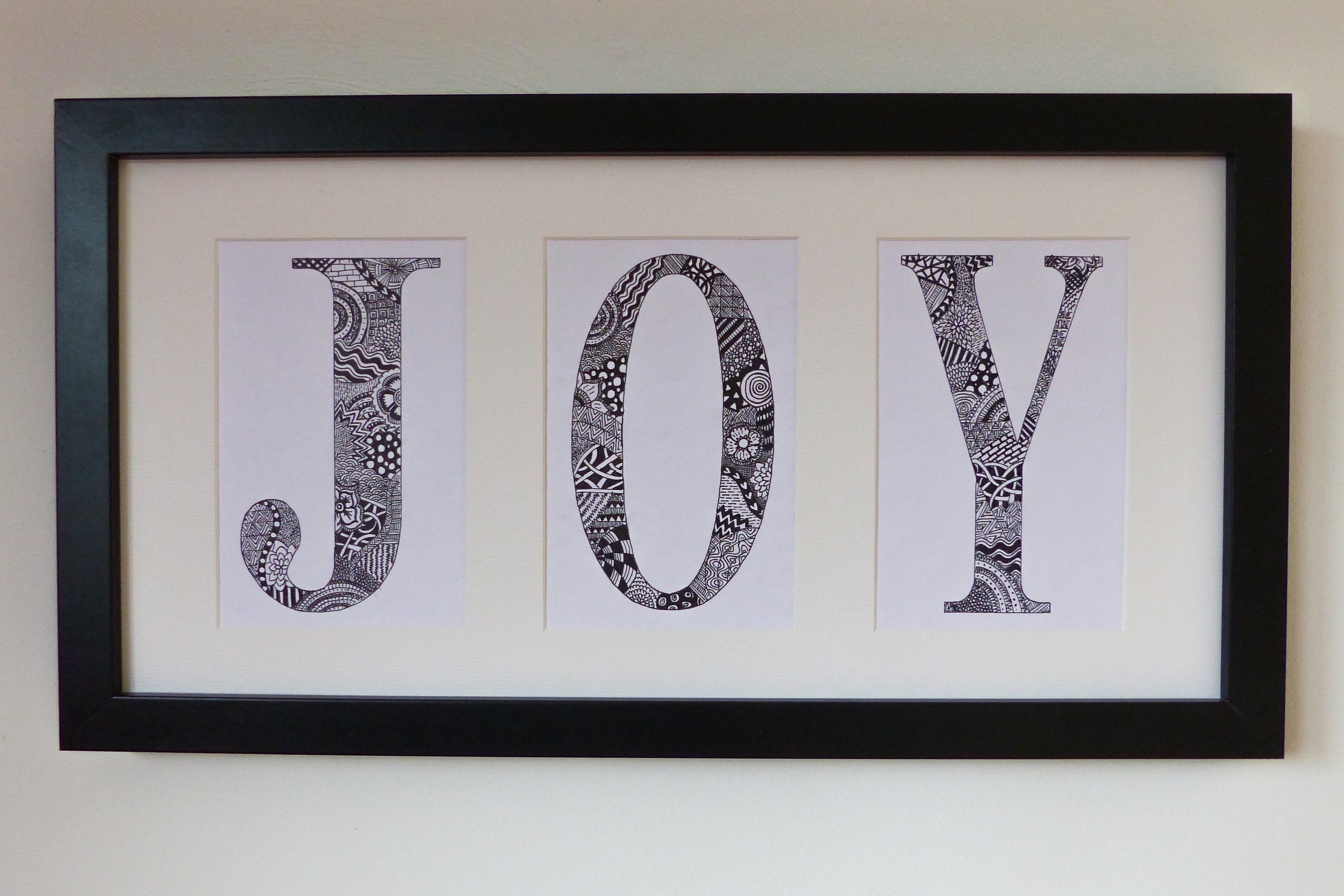 Black and White Letter Art: Hand-drawn Originals - Etsy