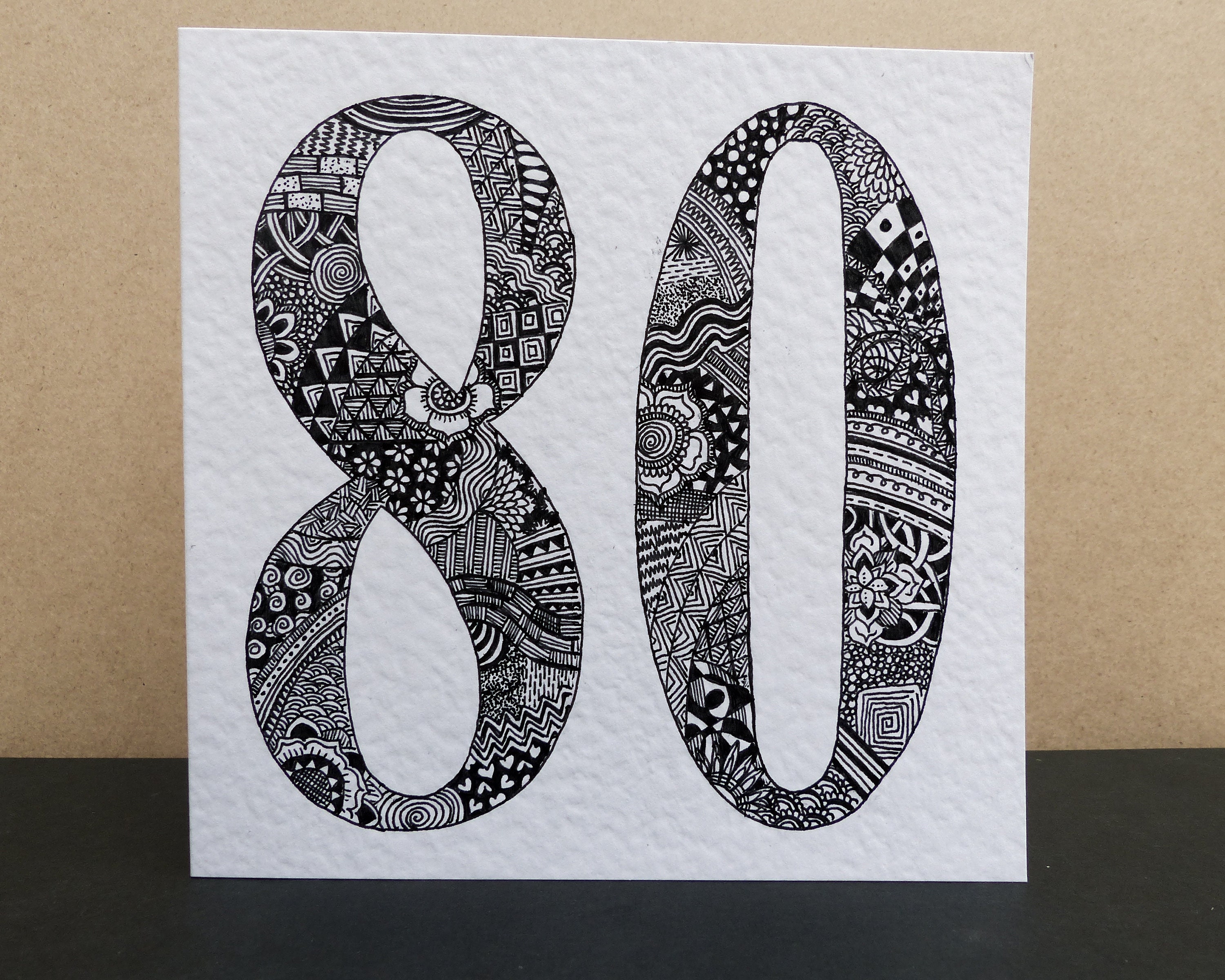 Handmade Original 80th Birthday Card - Etsy