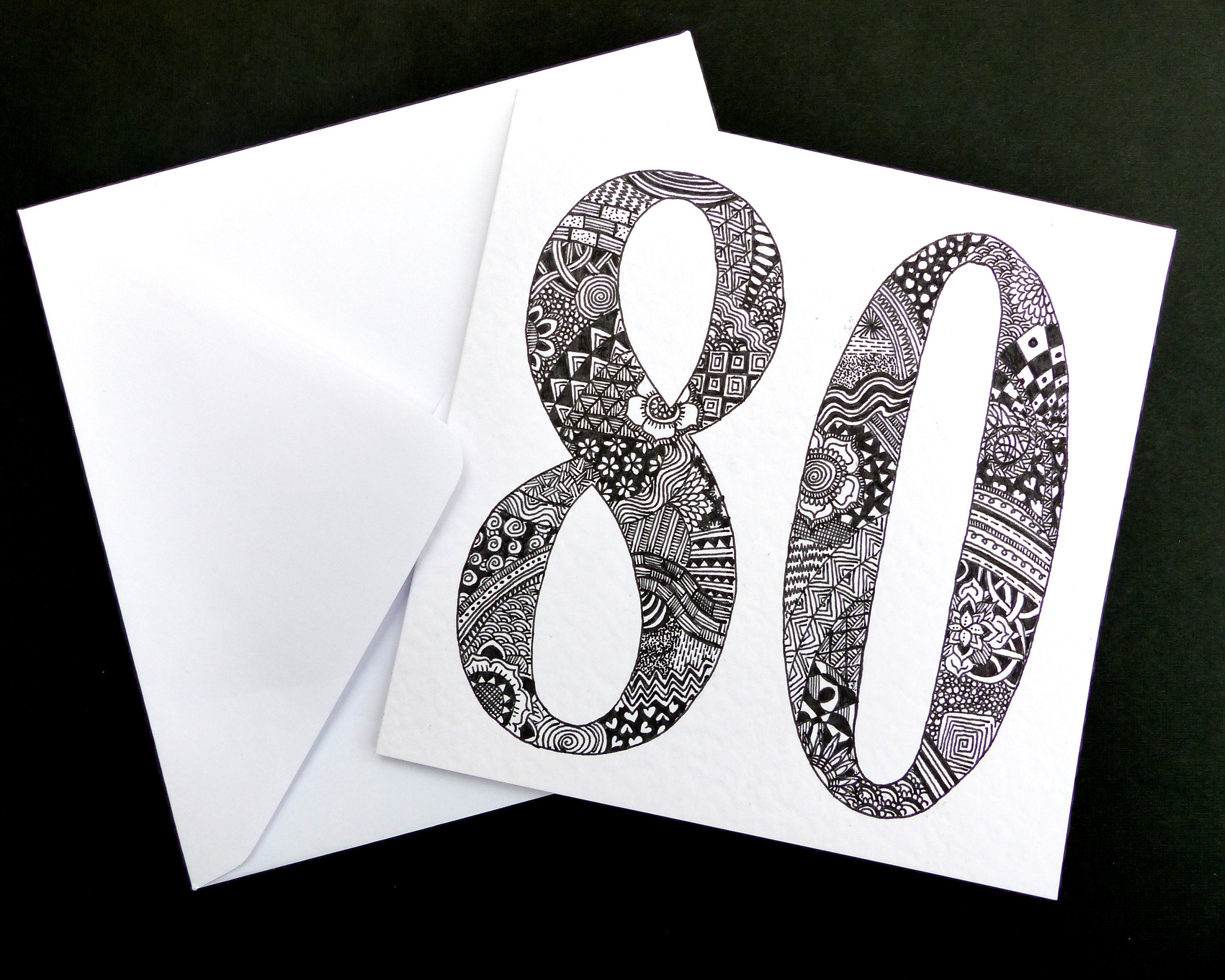 Handmade Original 80th Birthday Card - Etsy