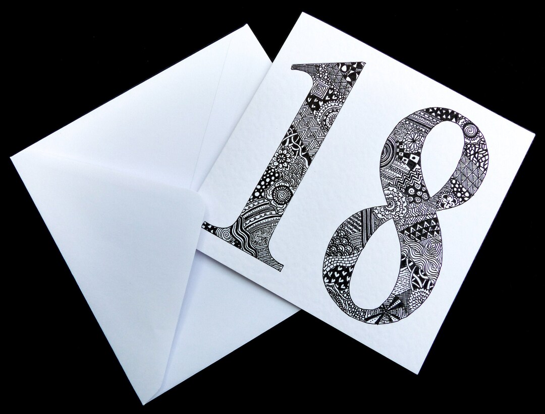 Handmade Original 18th Birthday Card - Etsy