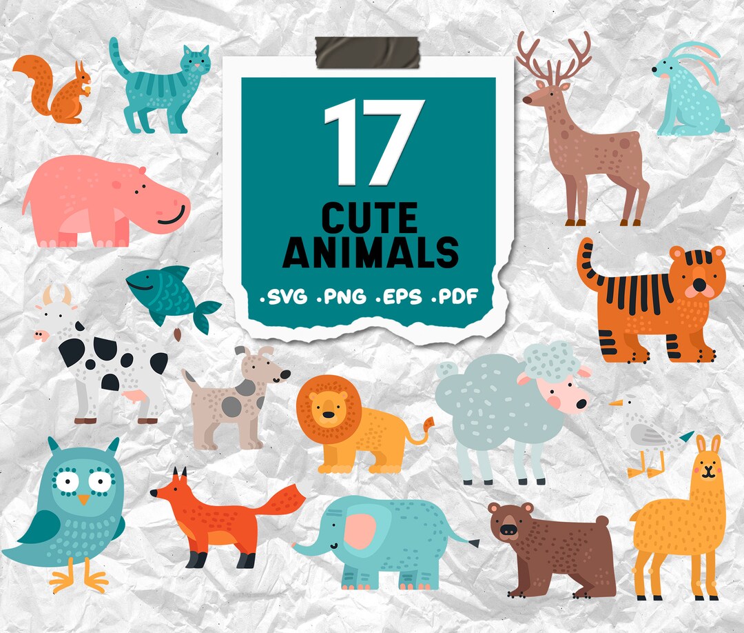 Cute Animals Svg,animal SVG, Safari Animals SVG, Jungle Animals SVG ...