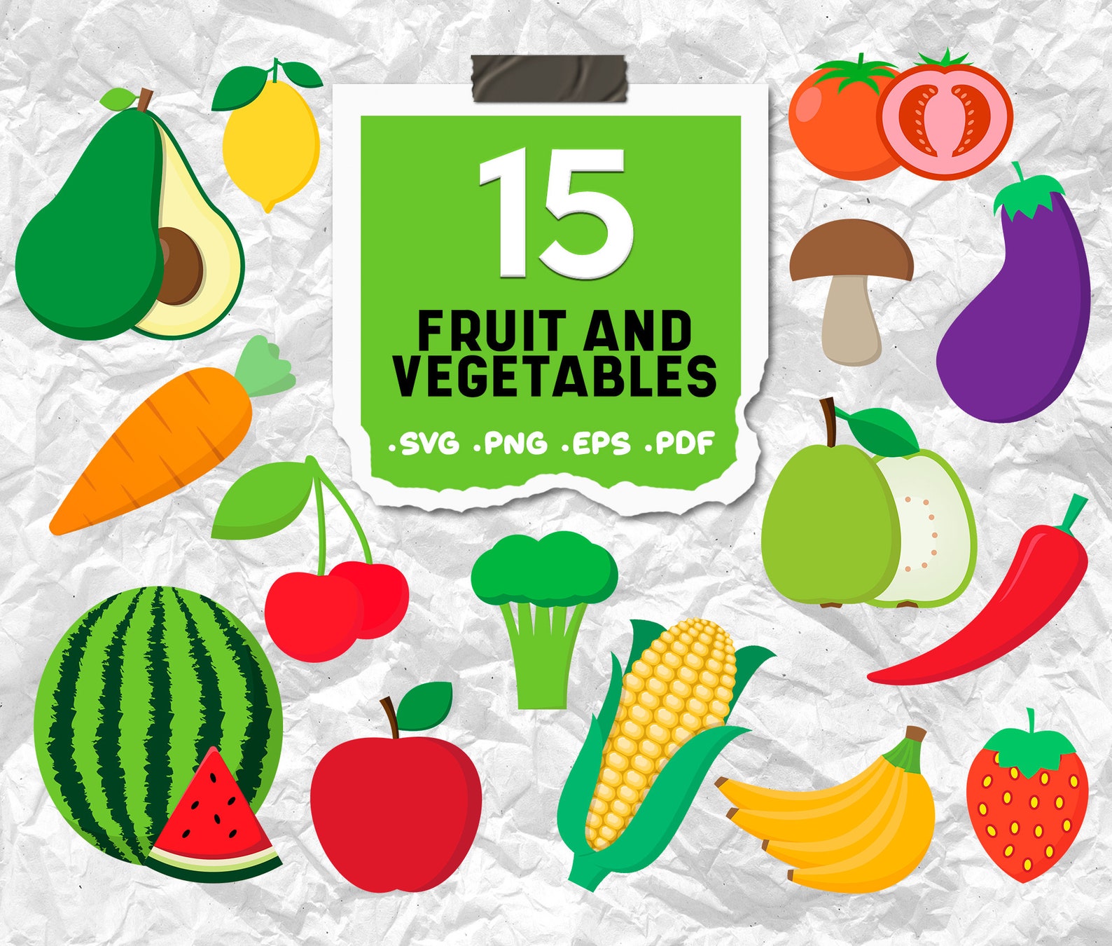 Obst svg, Vektor Clip Art, Obst Druck, Früchte Bild, Obst Design, Obst ...