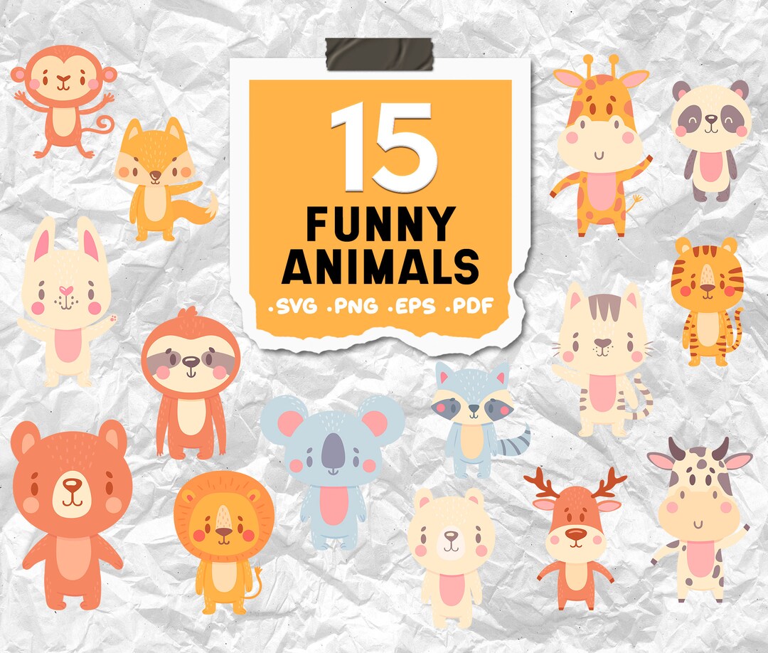 Funny Animals Svg,cute Animals Svg,animals,bear,clipart ,funny Animals ...