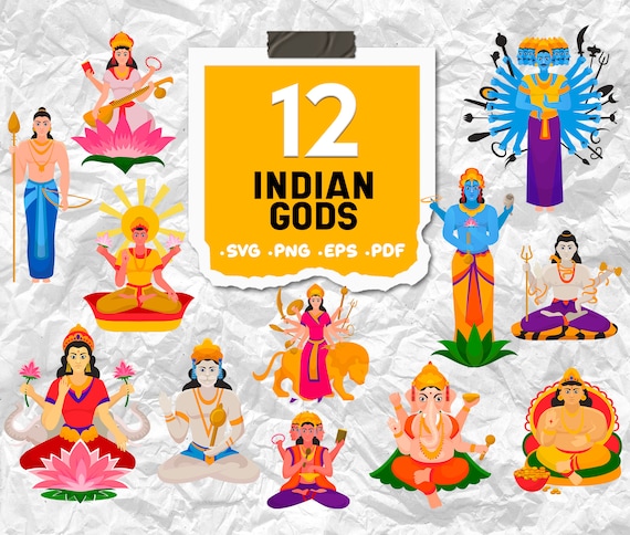 Indian Gods SVG Indian Gods PNG Indian Gods Vector Clipart - Etsy India