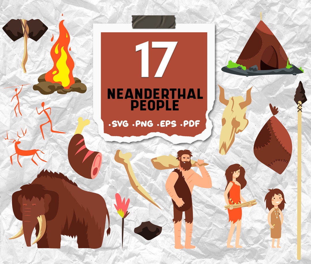 Neanderthal People Svg,neanderthal Svg, Ancient People Svg, Stone Age ...