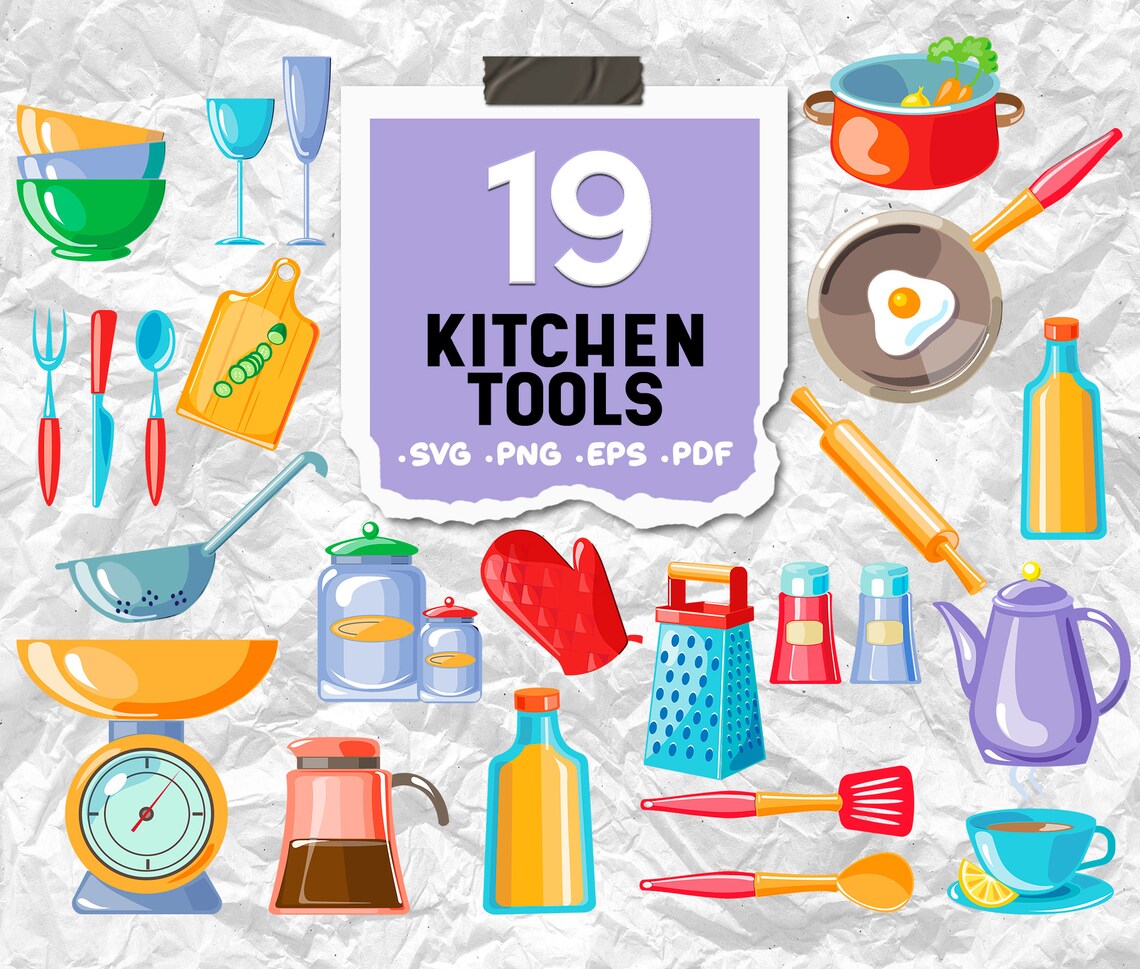 Kitchen Tools Svg,cooking Svg, Chef Svg, Kitchen Utensil Svg, Kitchen ...