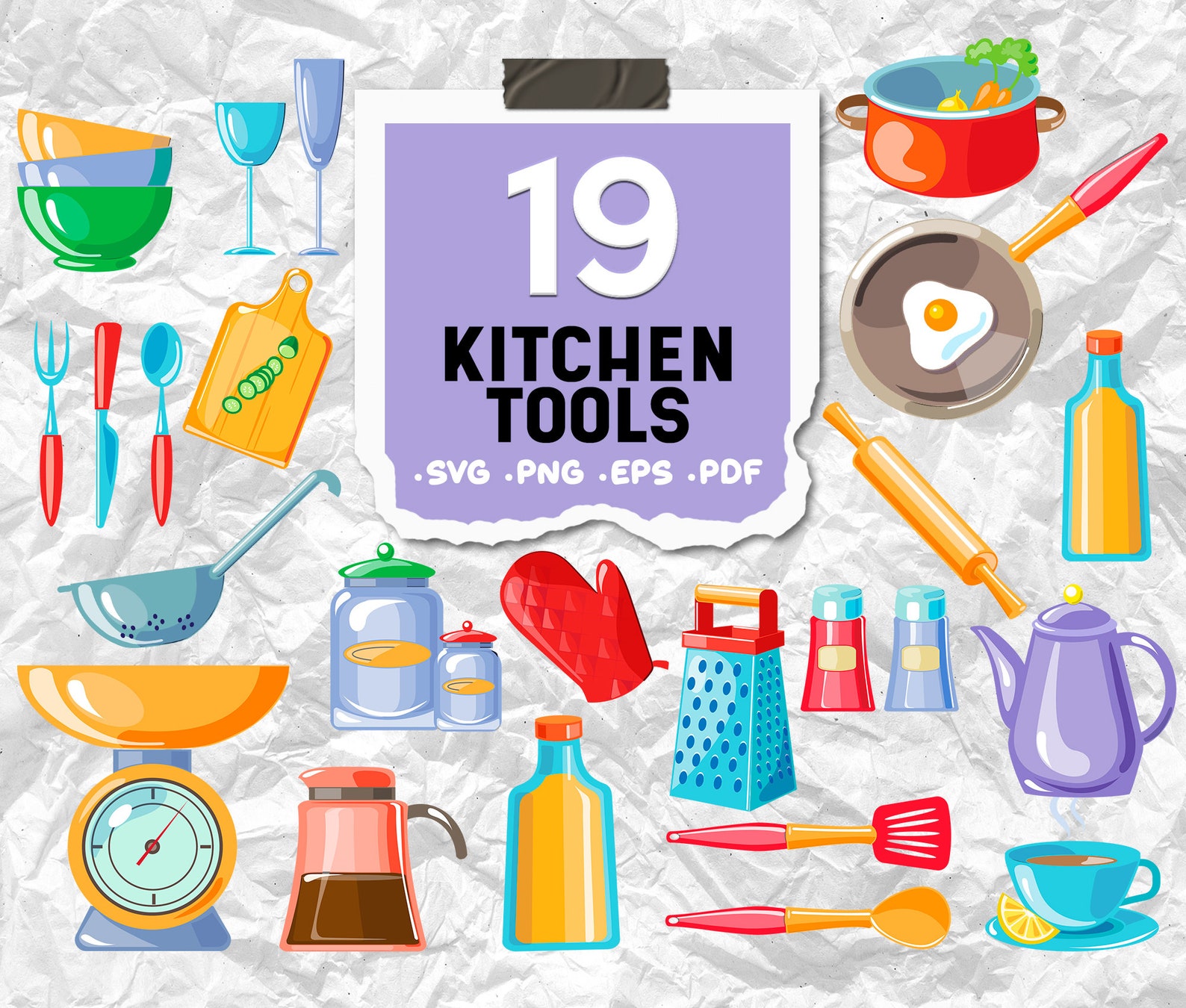Kitchen Tools Svg,cooking Svg, Chef Svg, Kitchen Utensil Svg, Kitchen ...