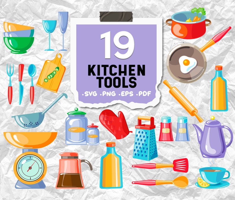 Kitchen Tools Svg,cooking Svg, Chef Svg, Kitchen Utensil Svg, Kitchen ...