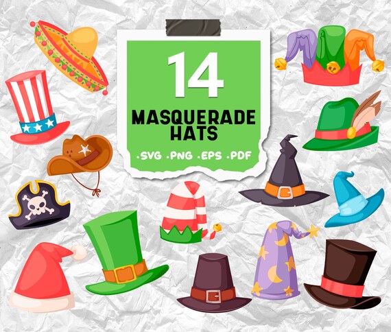 Masquerade Hats Svgmasquerade Hat Svghat Svgspanish Hat | Etsy