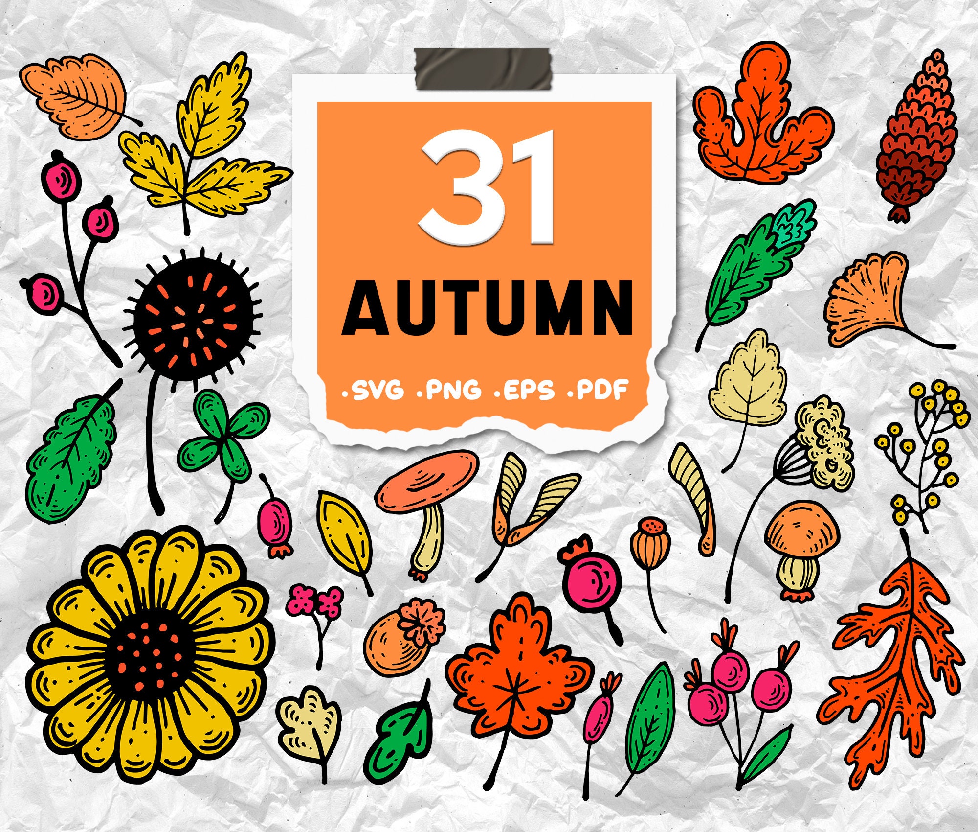 Autumn Svg,autumn Svg Clipart, Fall Clipart, Pumpkin Clipart ...