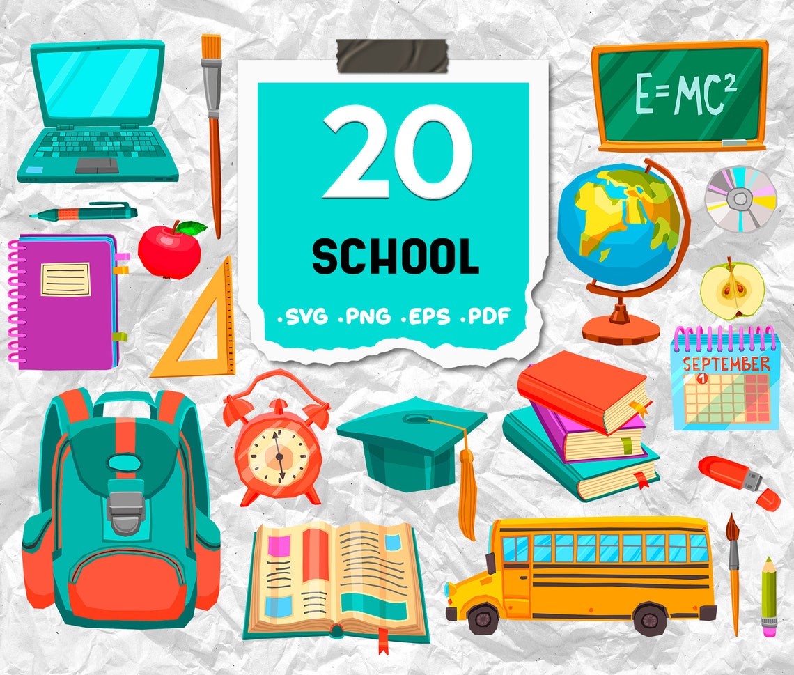 School Svg, Back to School SVG Bundle, School Supplies Svg,classroom ...