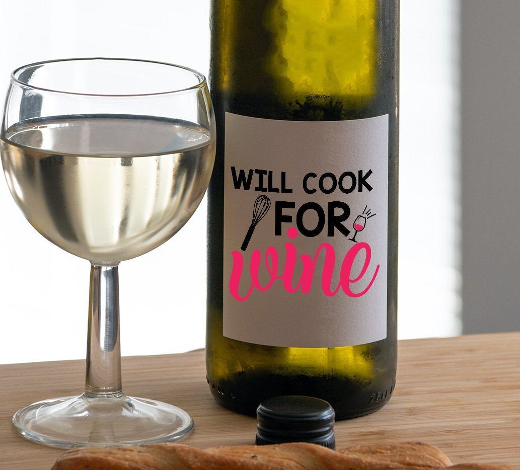 Will Cook for Wine Svg, Kitchen Wine Cooking, SVG Cutting File, Cooking ...