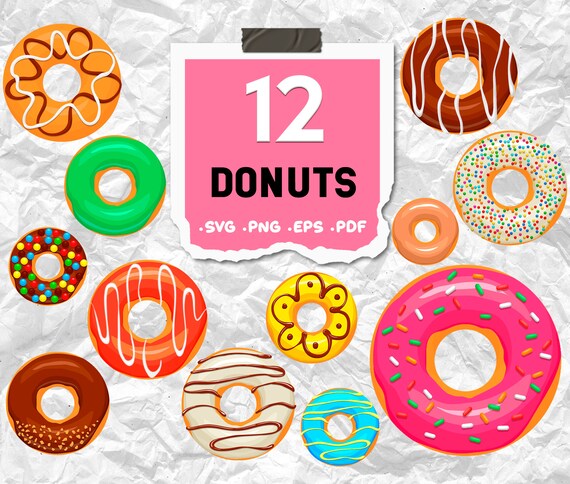 Donuts Svgdonut SVG Donut SVG Bundle Donut Clipart | Etsy