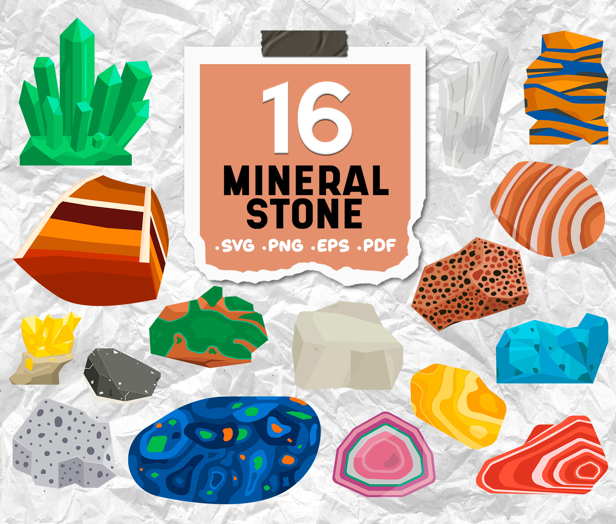 Mineral Stone Svg, Stones Svg, Colorful Stone, Mineral Svg, Crystal Svg ...