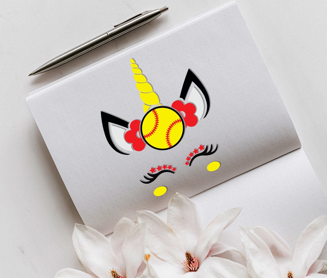 Unicorn Baseball Svg,unicorn Svg, Unicorn Yellow Svg, Magical Unicorn ...