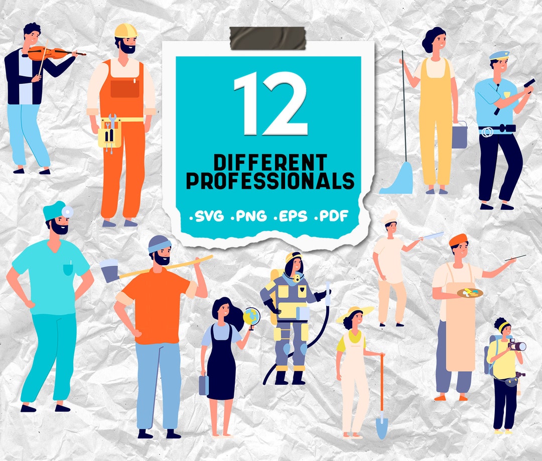 Professions Svg,jobs Vector Clip Art, Jobs Print, Jobs Image, Jobs ...
