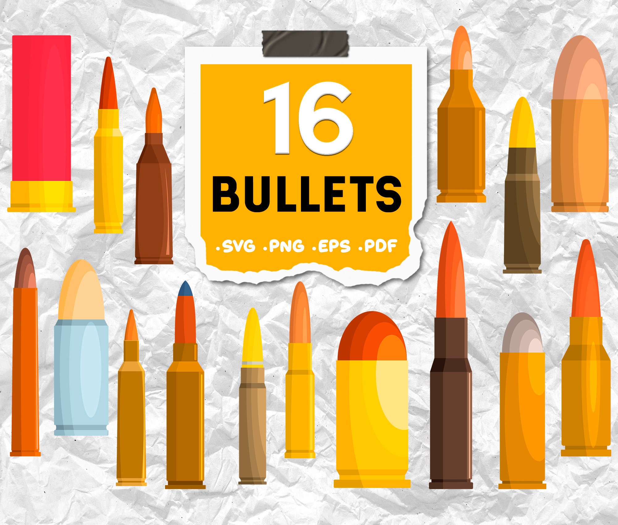 Balas svg pistola png silueta de arma vector de bala - Etsy México