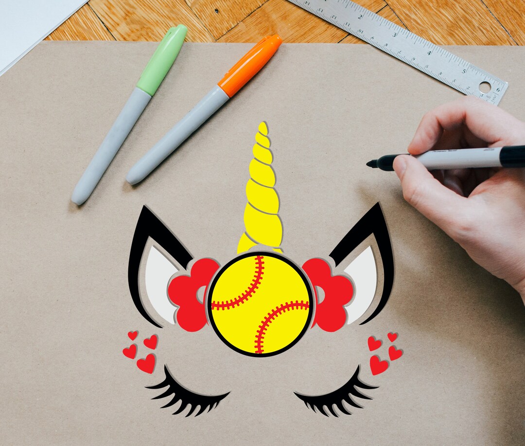 Unicorn Baseball Svg,unicorn Svg, Unicorn Yellow Svg, Magical Unicorn ...