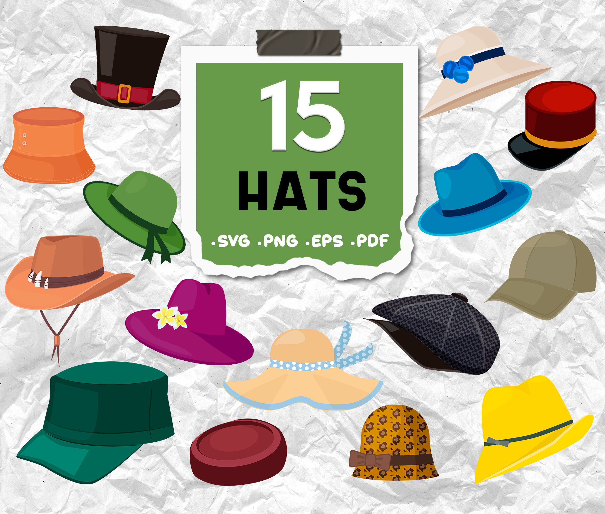 Hats Svg,hat SVG Bundle,hat Clipart,hat Vector, Woman Hat Svg,baseball ...