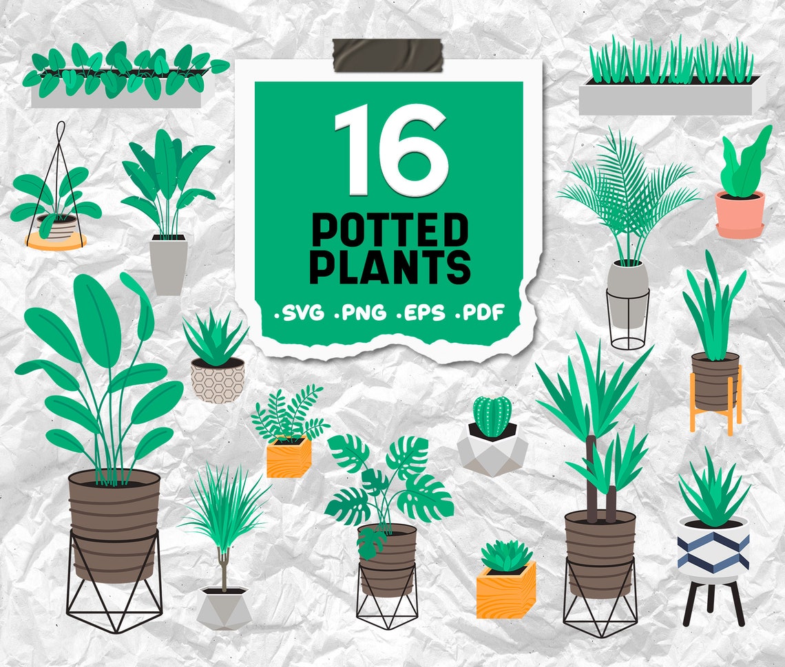 Potted Plants Svg,potted Plants,house Plants, Flower Pot,garden,potted ...