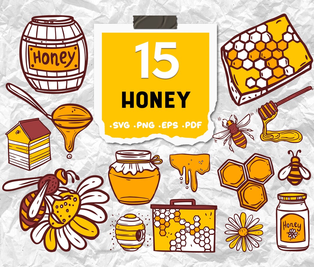 Honey Svg,honey Bee Svg, Honey Drips Svg, Honeycomb Svg, Dripping ...